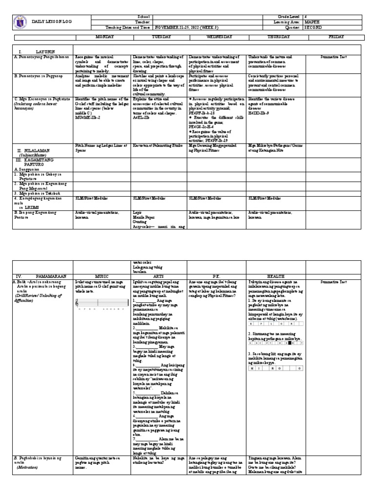 DLL Mapeh g4 q2 w3 | Download Free PDF | Immunology | Epidemiology