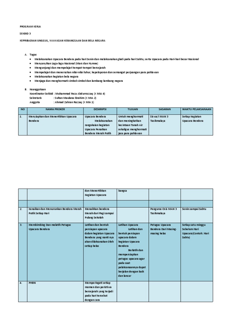 Program Kerja Sekbid 3-Wps Office | PDF
