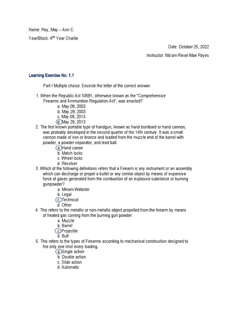 Ballistics Activities | PDF | Firearms | Caliber