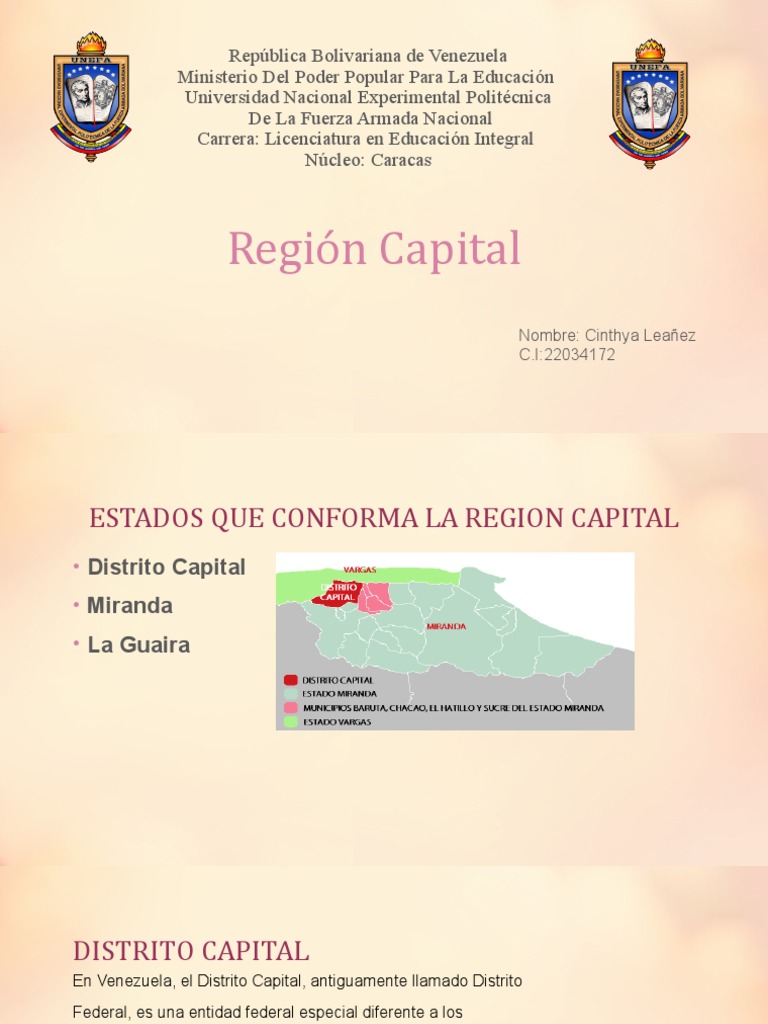 Presentacion de Region Capital | PDF | Venezuela