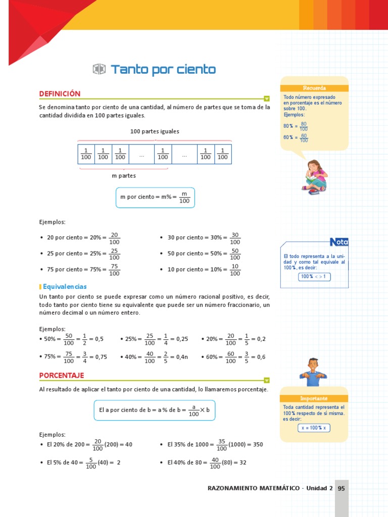 Tanto Por Ciento: Definición | PDF | Porcentaje | Números