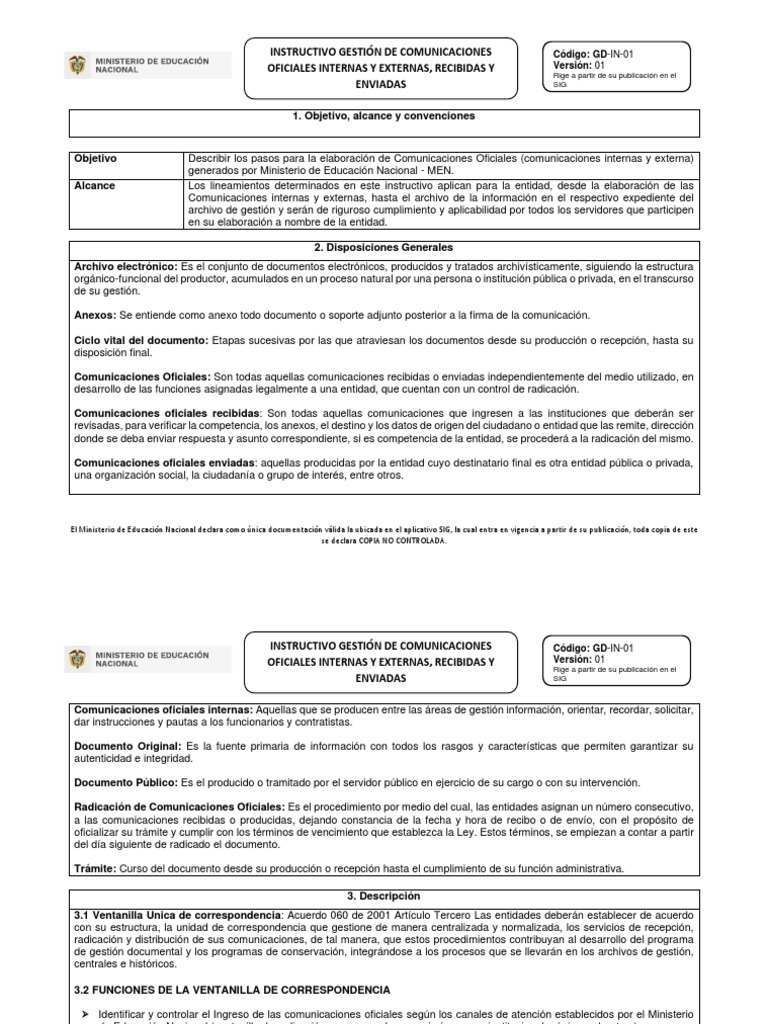 GD-IN-01 Copia Controlada | PDF | Caso de carta | Correo