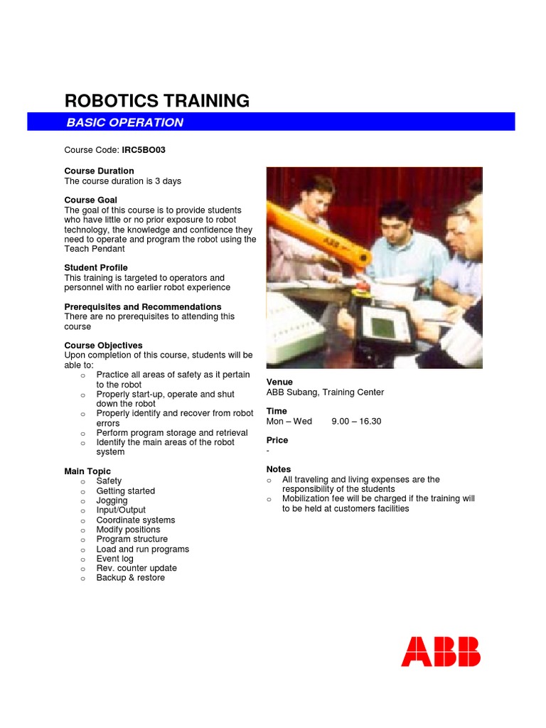IRC5 Operation | PDF | Robot | Robotics