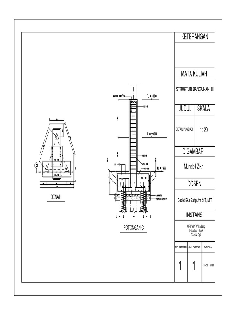 Detail Tiang Pancang | PDF
