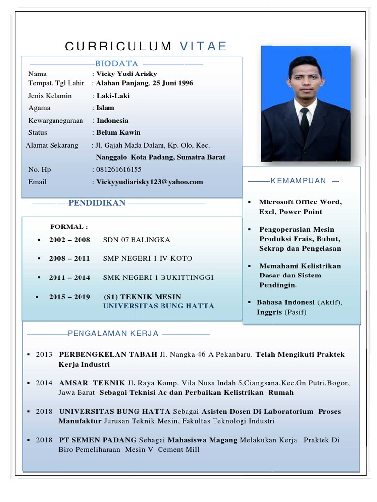 CV Vicky Yudi Arisky 1 - Vicky Yudi Arisky | PDF