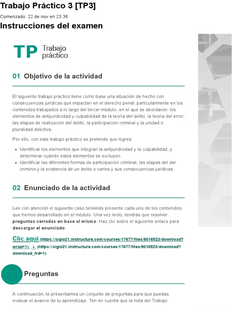 Examen - Trabajo Práctico 3 (TP3) 8.25 | PDF