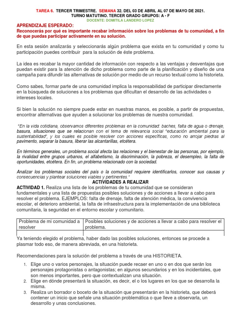 Tarea 6 - Esp 3o. Semana - 32 | PDF