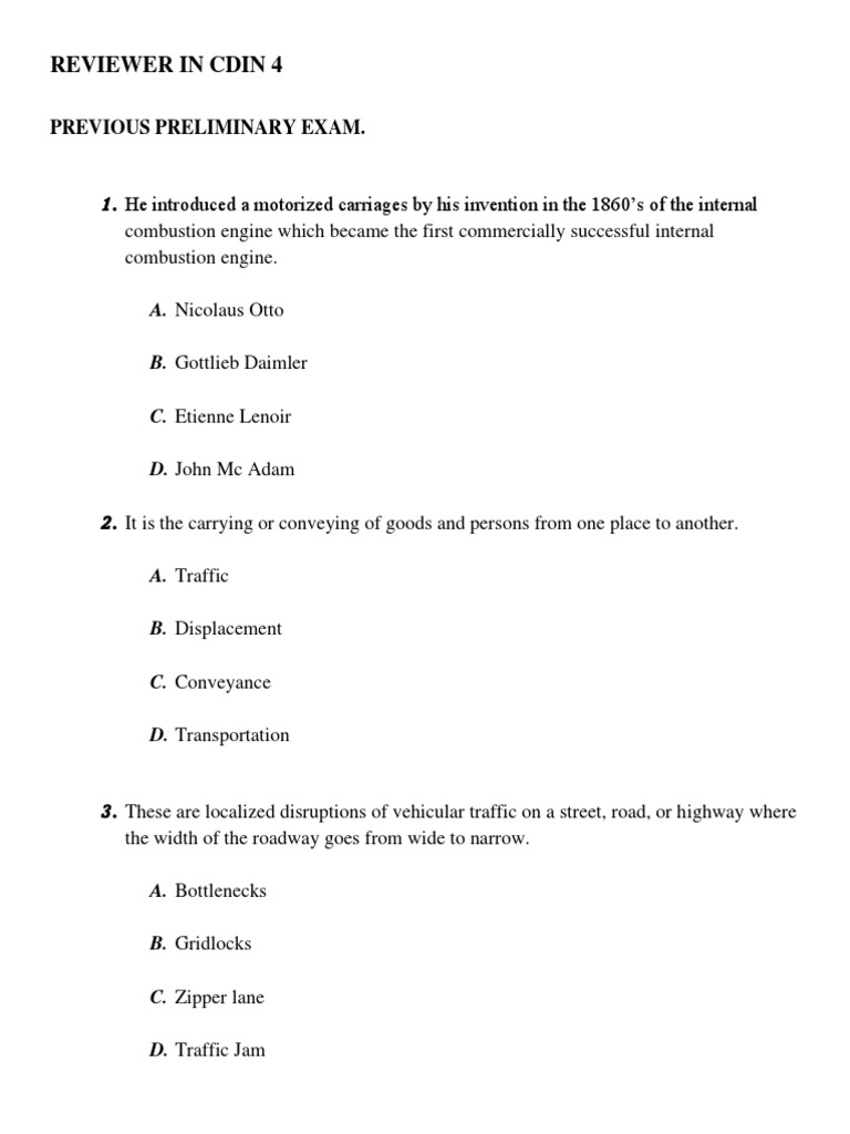 Cdin 4 - Prelims Reviewer | PDF