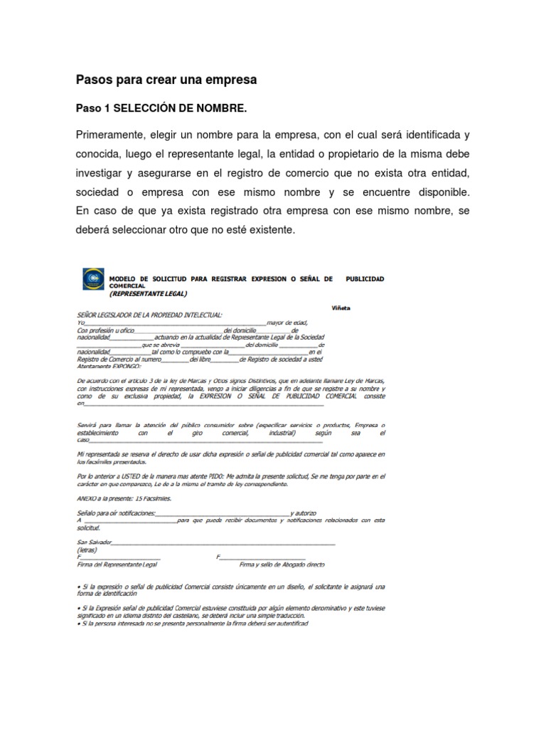Pasos para Crear Una Empresa | PDF
