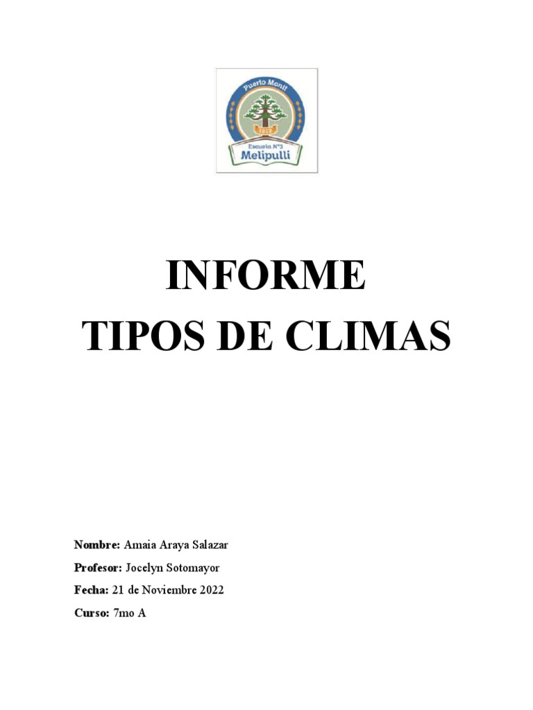 Informe Tipos de Climas | PDF