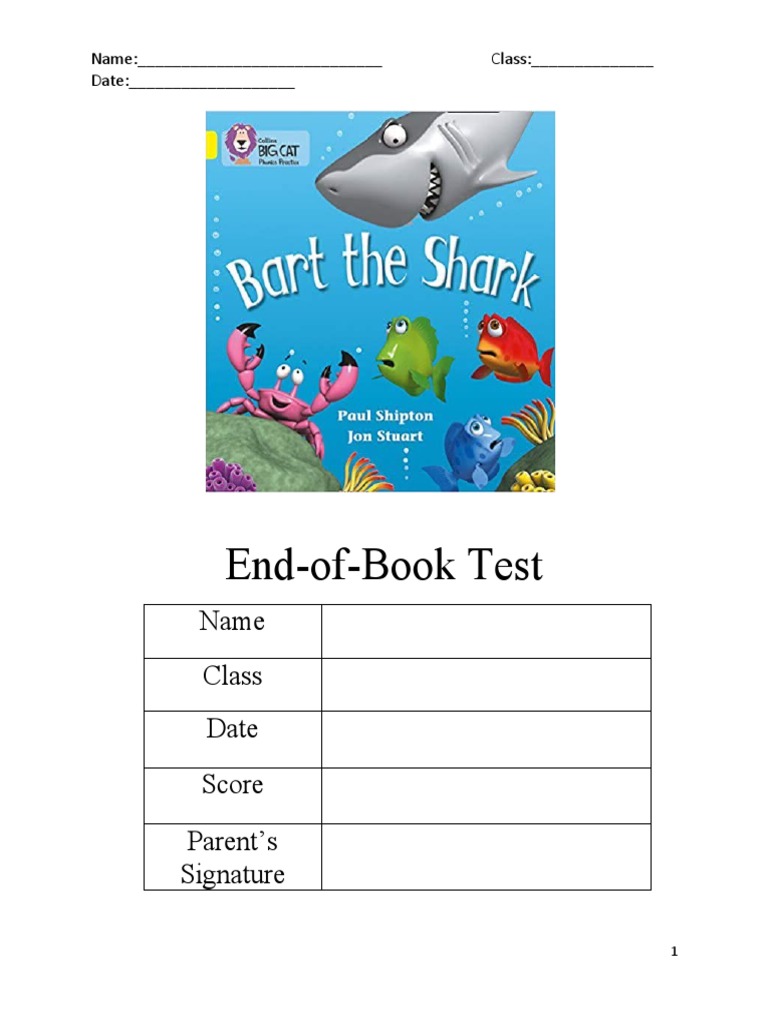 Bart The Shark - Book Test | PDF