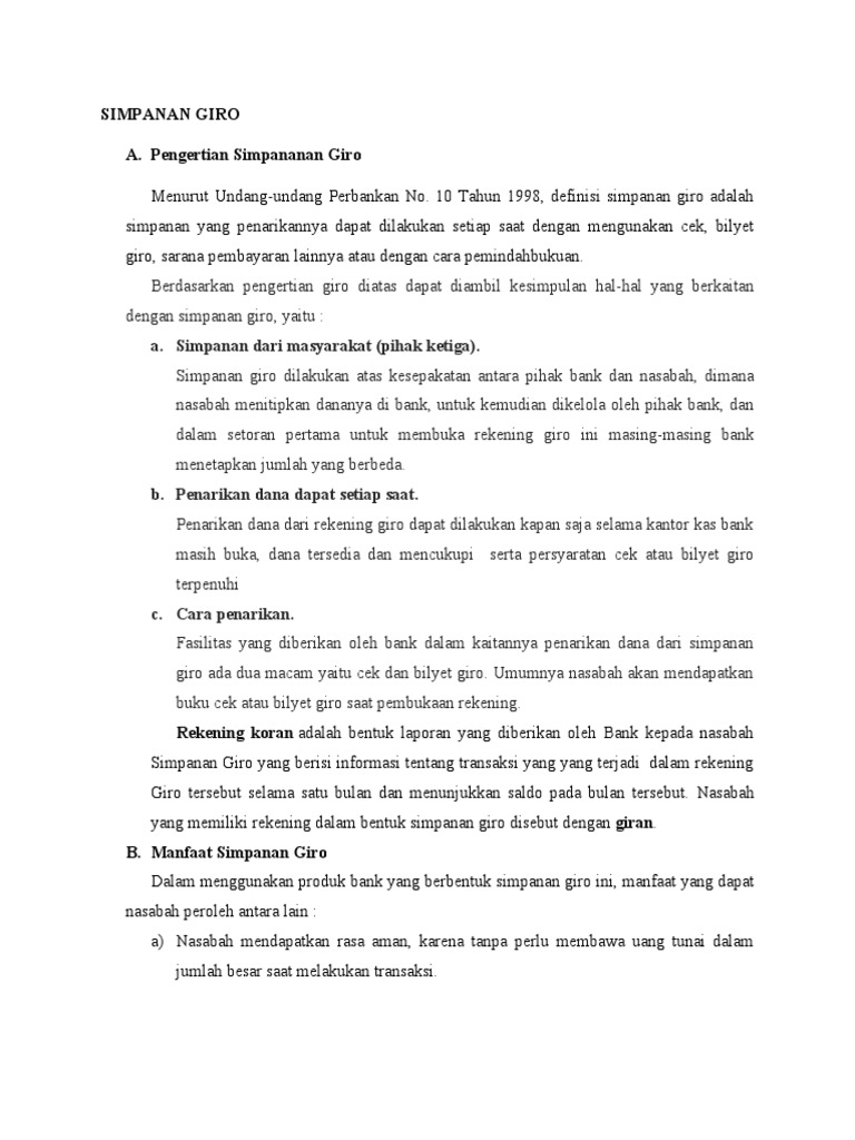 Simpanan Giro | PDF