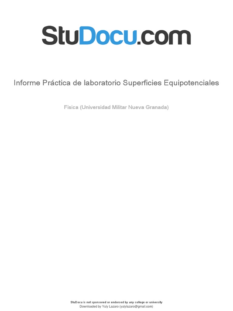 Informe Practica de Laboratorio Superficies Equipotenciales | PDF | Energía potencial | Electricidad
