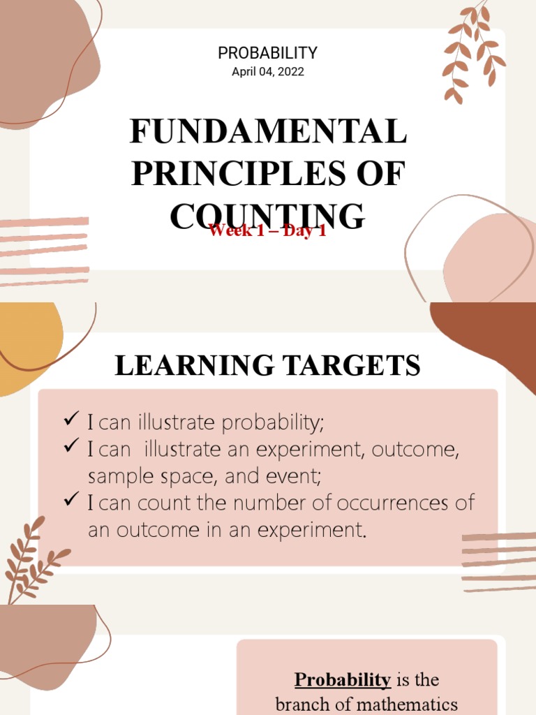 Fundamental Principles of Counting | PDF | Probability | Mathematics