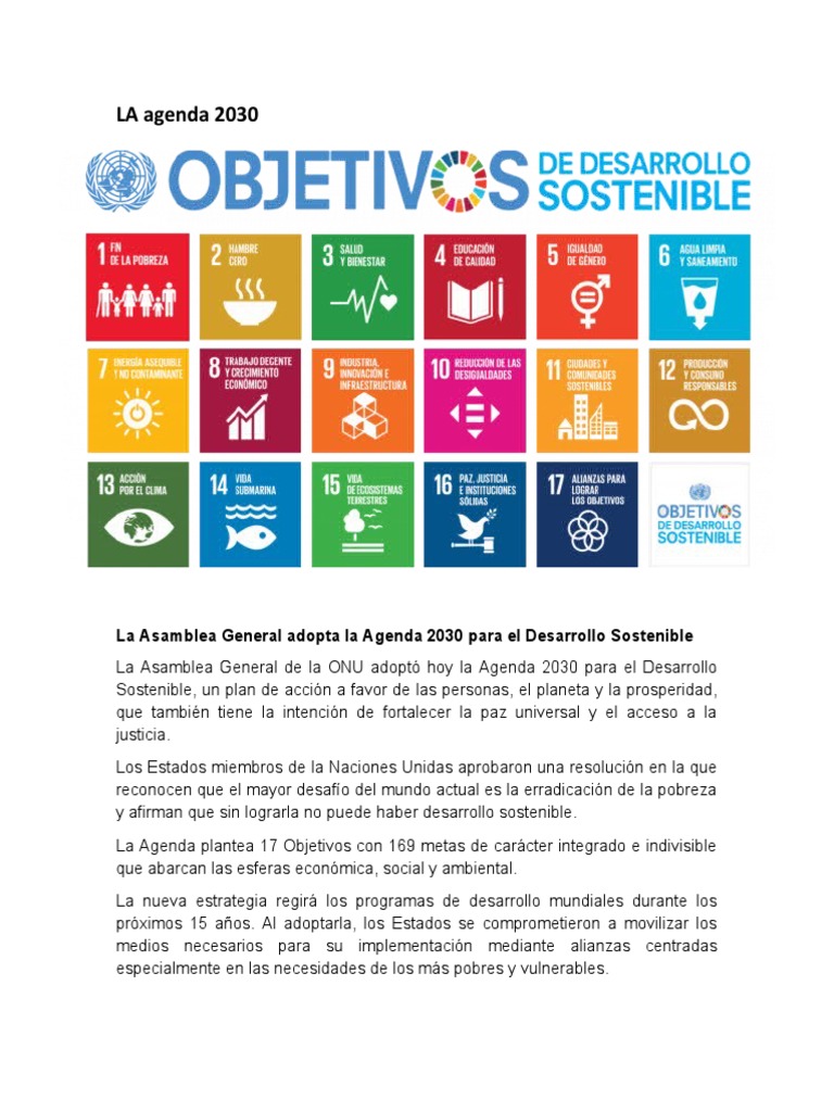 La Agenda 2030 | PDF | Desarrollo sostenible | Sustentabilidad