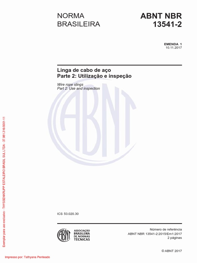 ABNT NBR 13541 2 2015 Emenda 1 2017 | PDF
