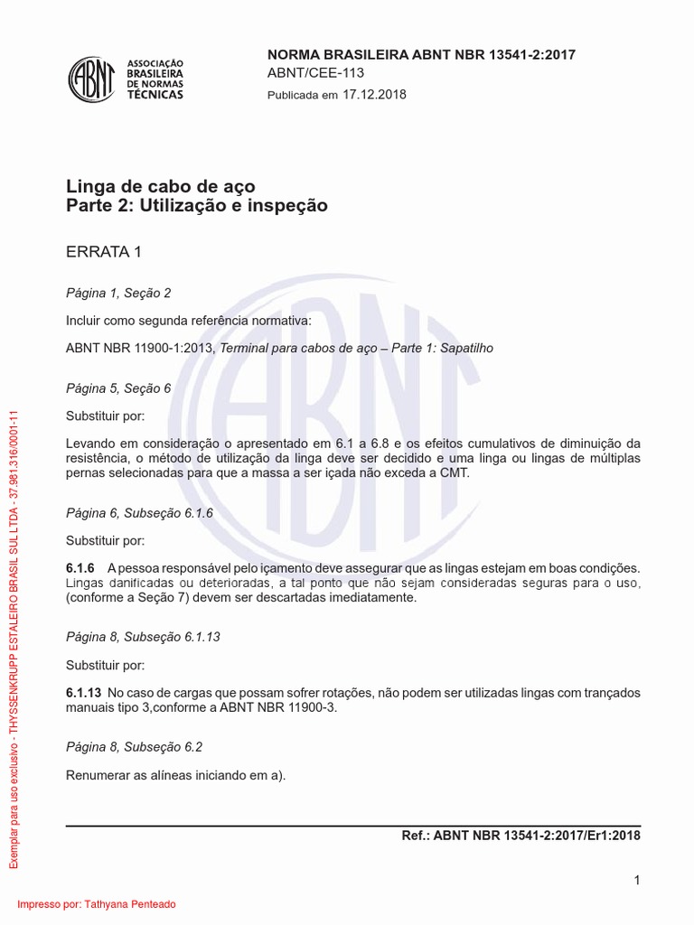 ABNT NBR 13541 2 2017 Errata 1 2018 | PDF