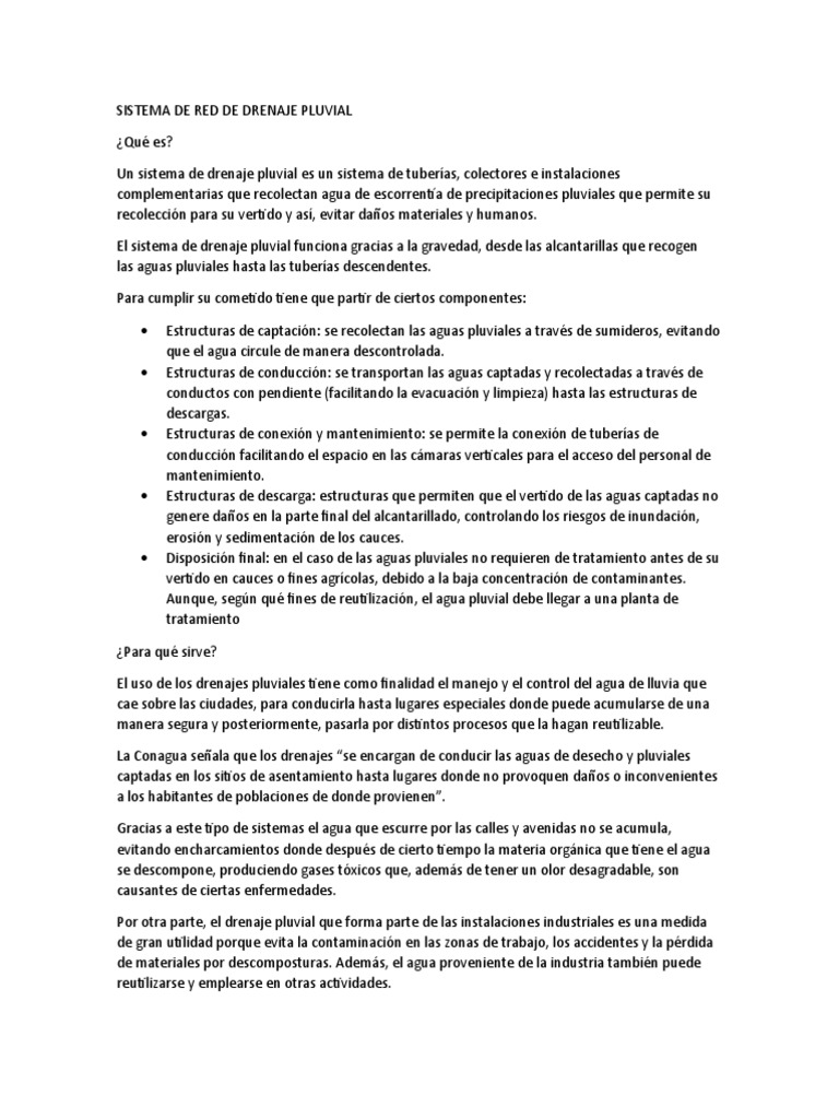 Sistema de Drenaje Pluvial Urbano | PDF | Alcantarillado | Agua