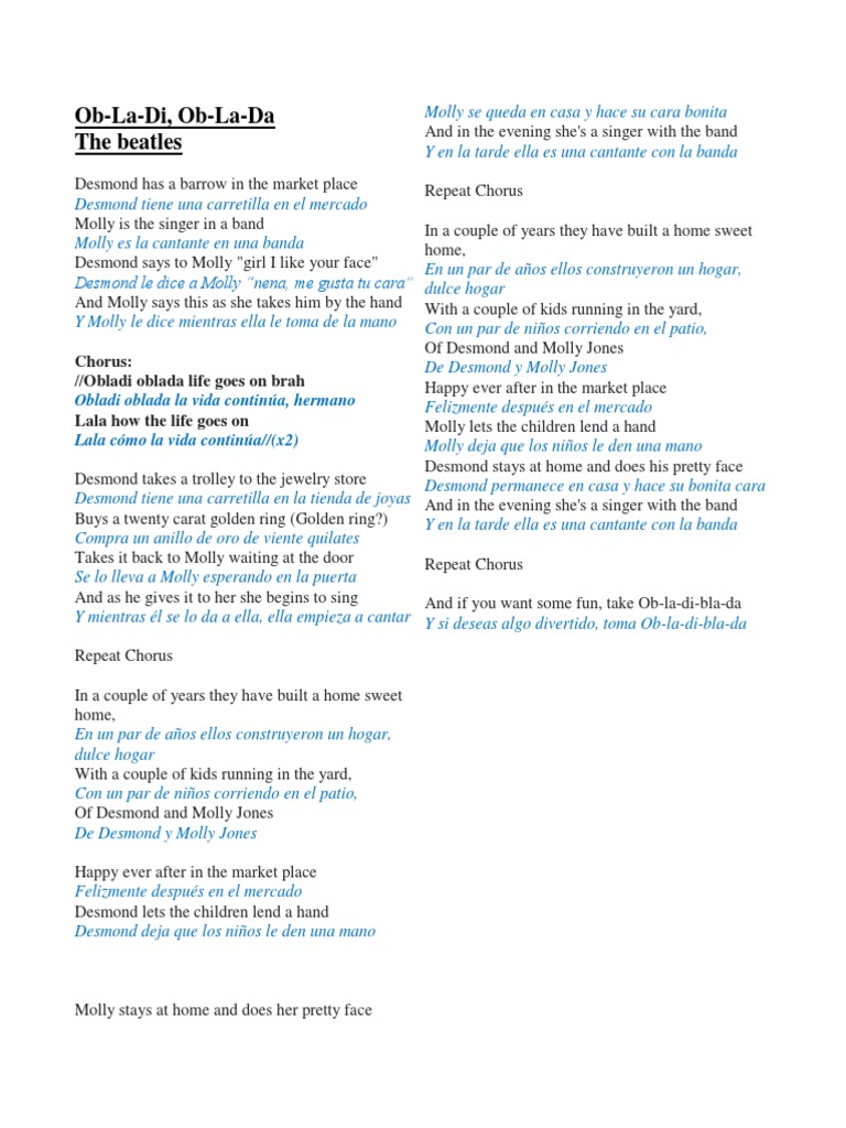 The Beatles - Ob-La-Di Ob-La-Da | PDF