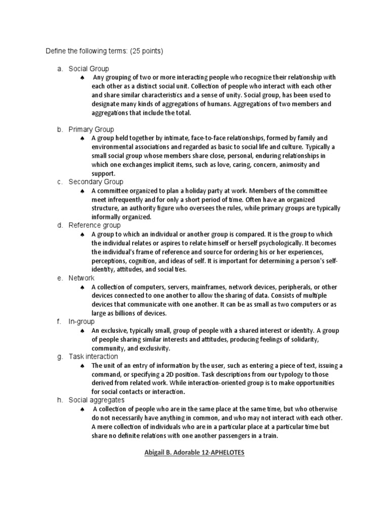 Defining Social Groups: Primary, Secondary, Reference Groups and Other ...