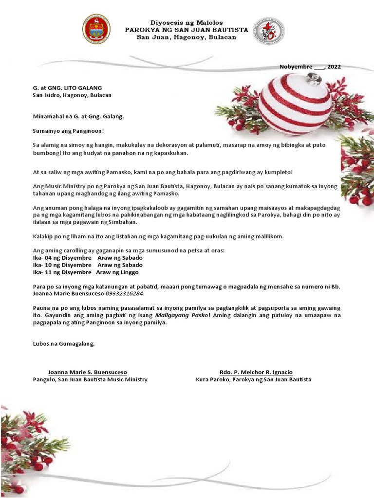 Carolling Letter | PDF