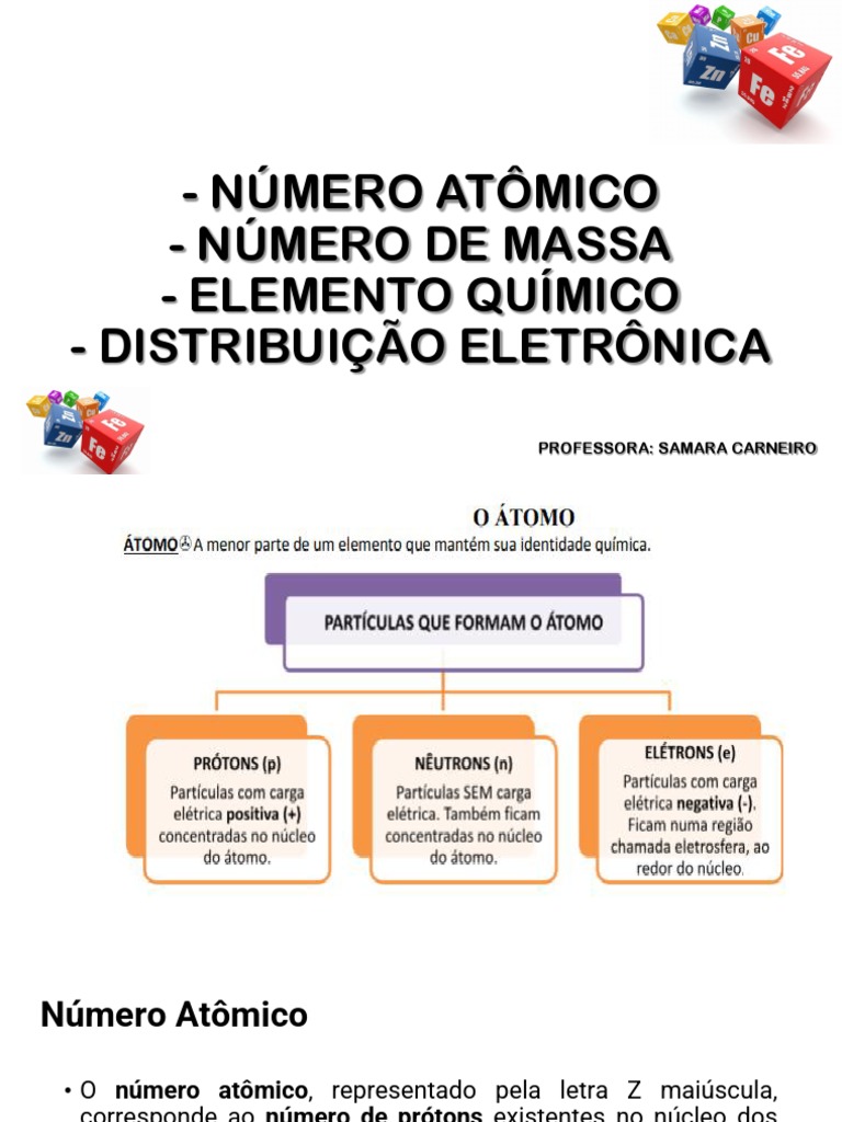 Número Atômico, Massa Atomica, Elementos Quimicos e Distribuição ...