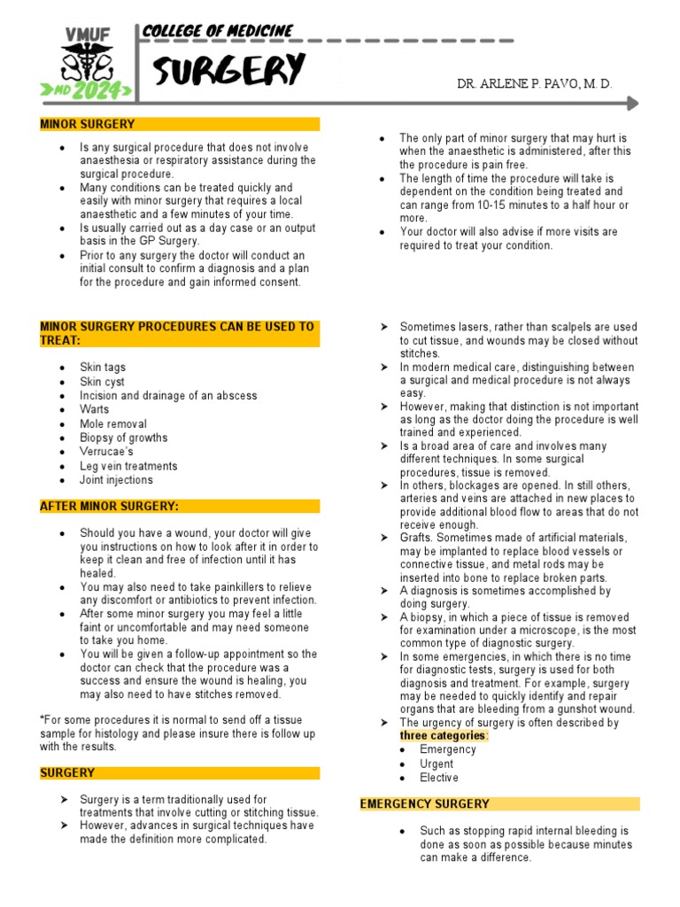 A Comprehensive Overview of Minor Surgery Procedures and Anesthesia ...