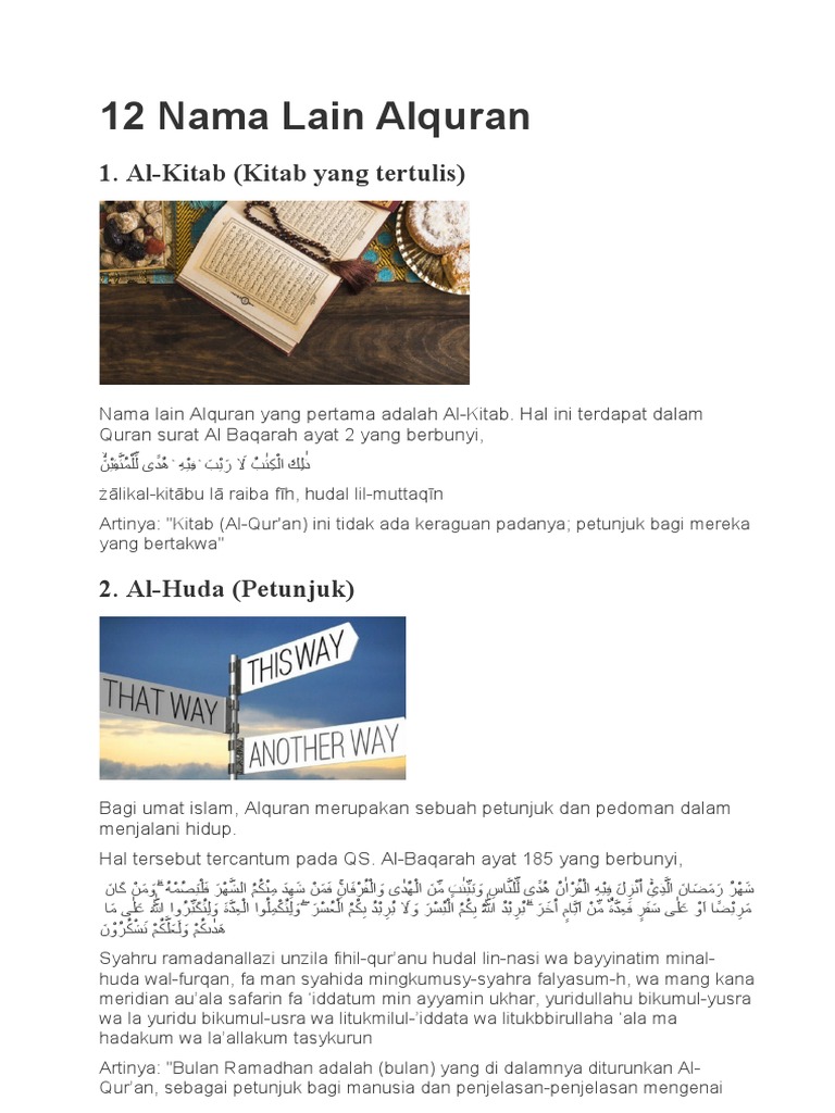 12 Nama Lain Alquran | PDF