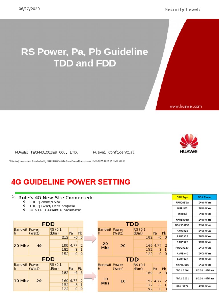 4G PowerSetting Guideline | PDF | Telecommunications