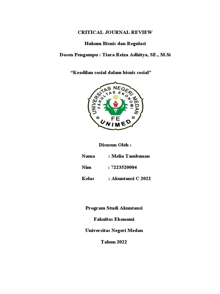 CJR Hukum Bisnis Dan Regulasi Melia | PDF | Karier & Perkembangan | Bisnis