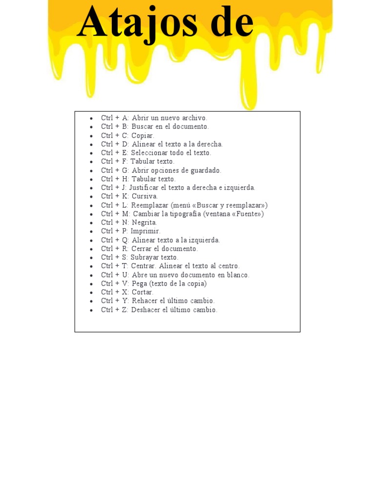 Atajosdeword | PDF | Microsoft Word | Teclado
