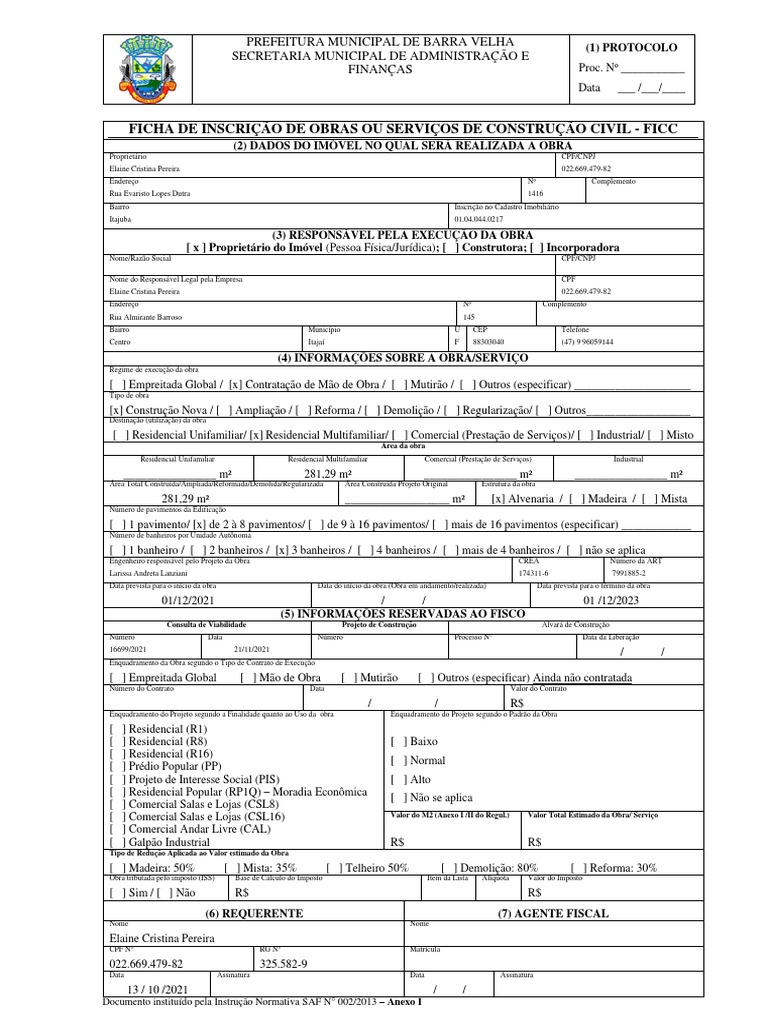 IN - ISS - C - Civil - Anexo I - FICC | PDF | Impostos | Economias