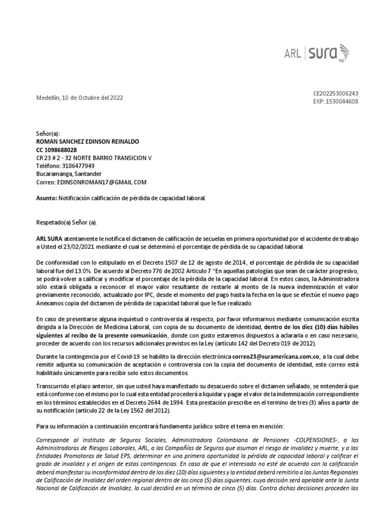 Carta Notificacion | PDF | Seguro