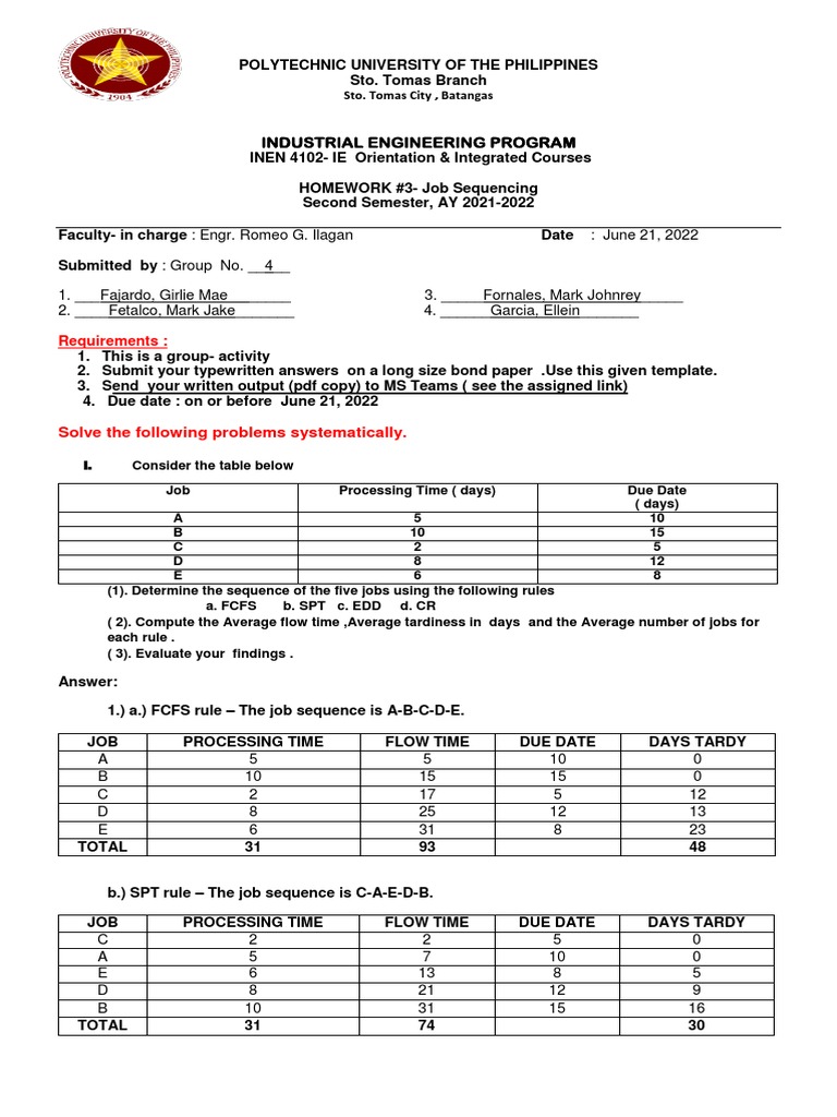 Job Sequencing Pdf 