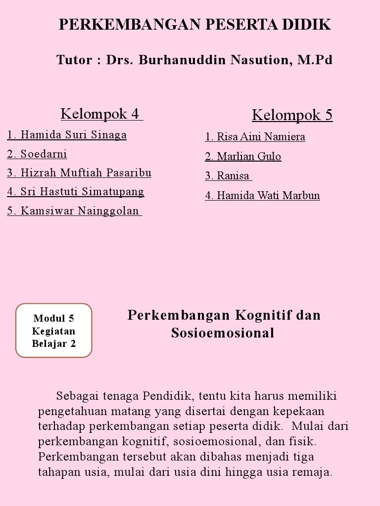 Perkembangan Peserta Didik Modul 5 KB 2 | PDF