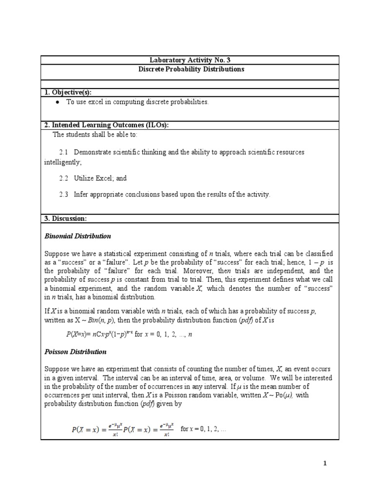 EDA Laboratory Activity 3 Group 1 | PDF | Poisson Distribution | Teaching Mathematics