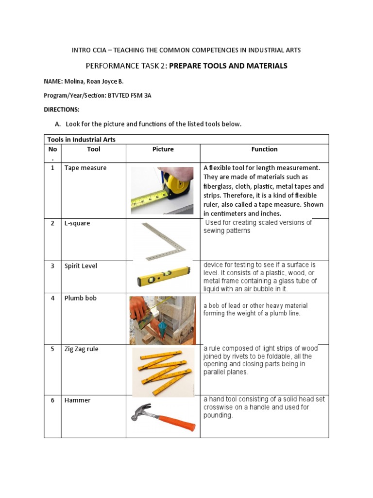 Industrial Arts Tool Guide | PDF | Blade | Metalworking