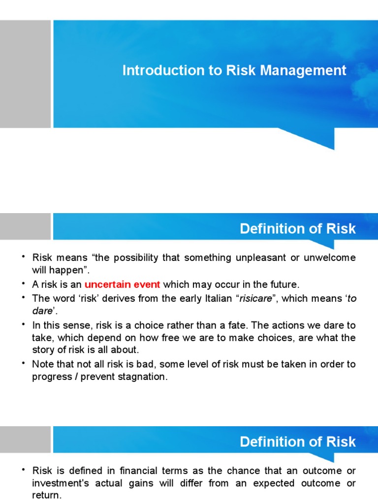 Comprehensive Guide to Risk Management | PDF | Risk | Risk Management