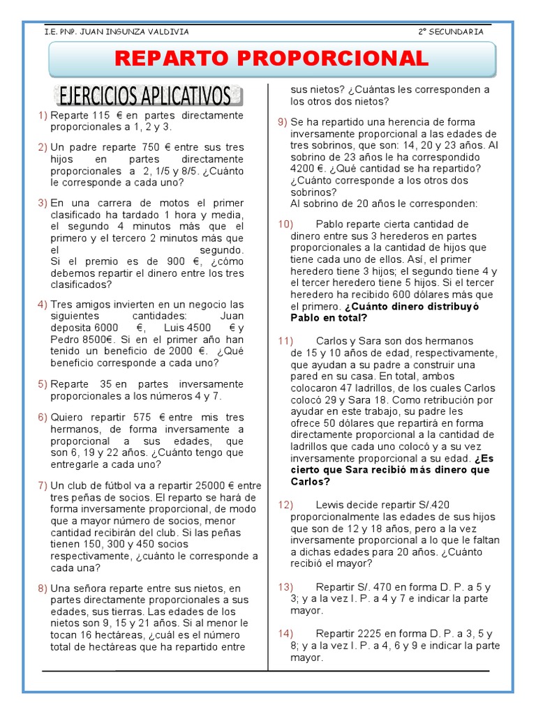 Reparto Proporcional | PDF