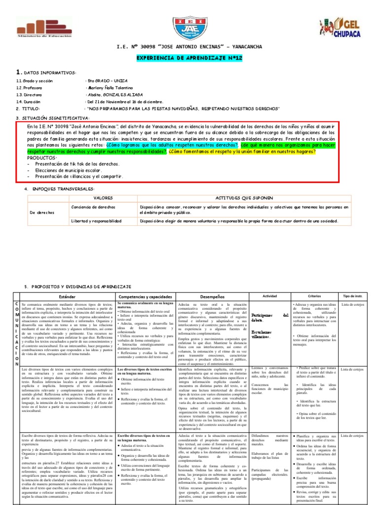 Experiencia De Aprendizaje 12 Pdf Aprendizaje Probabilidad