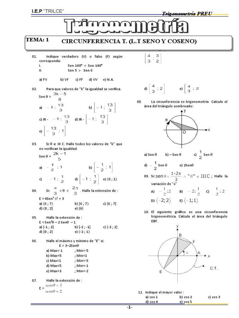 Trigonometria Preu | PDF | Trigonometría | Funciones trigonométricas