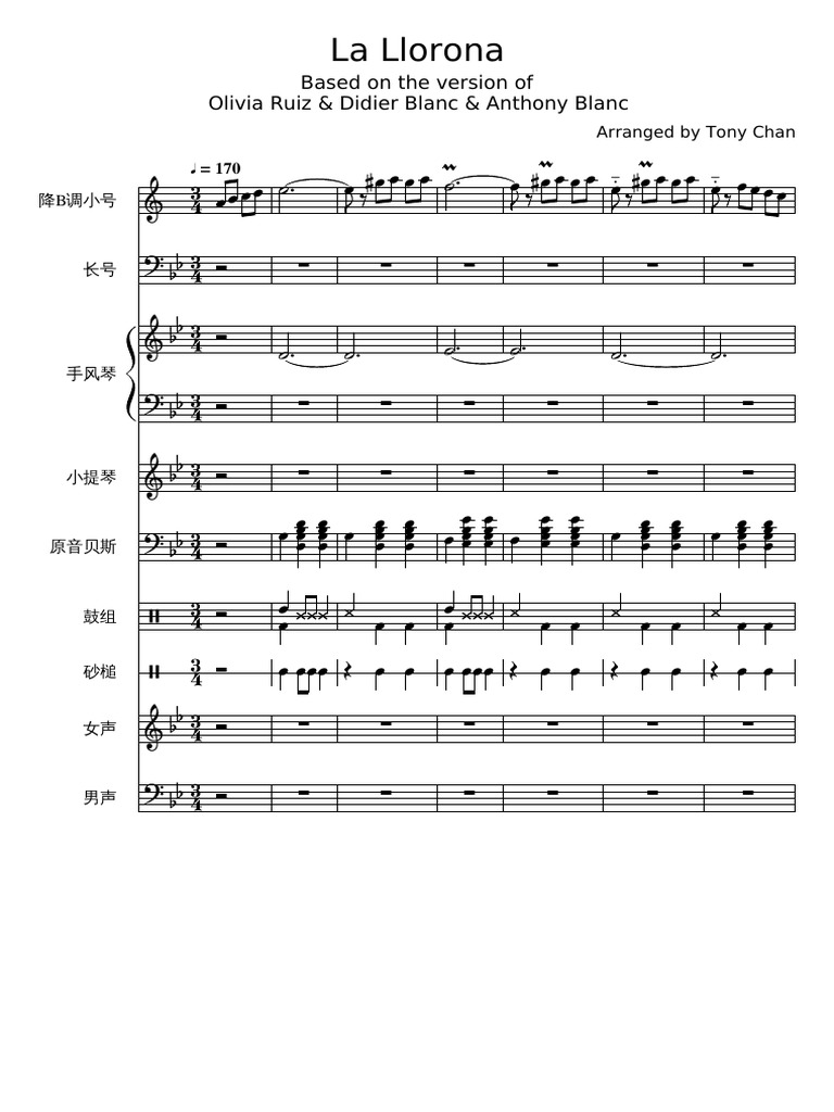La Llorona Arrangement | PDF