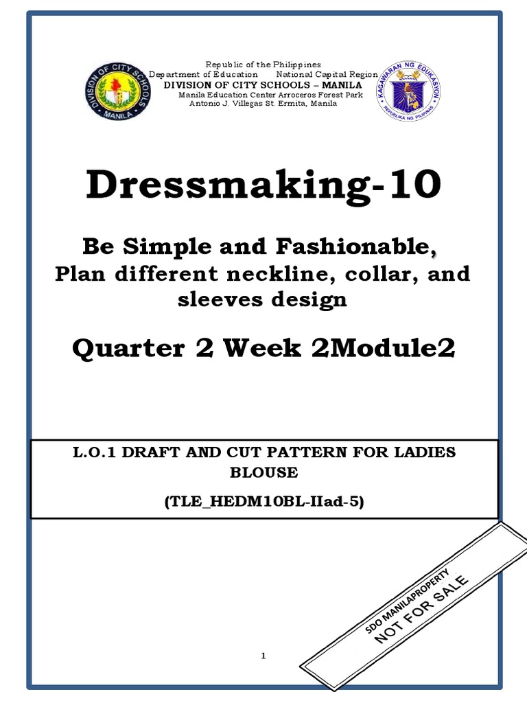 TLE-HE-10 Q2 W2 Mod2 Dressmaking | PDF