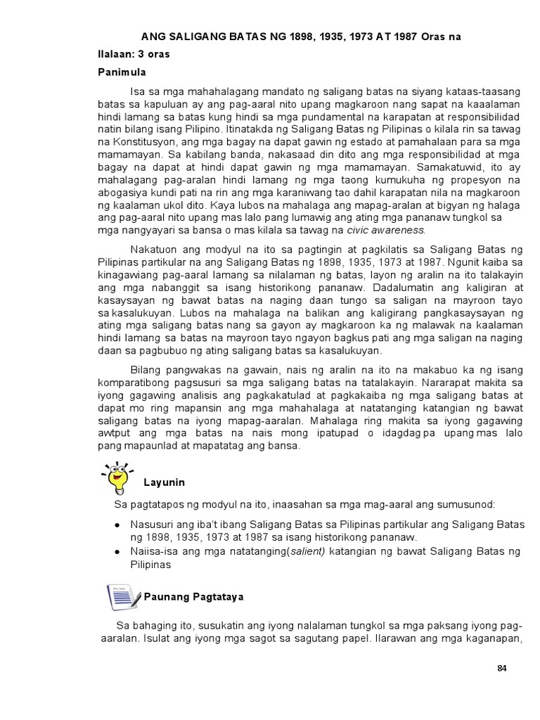 Saligang Batas 1898-Present | PDF