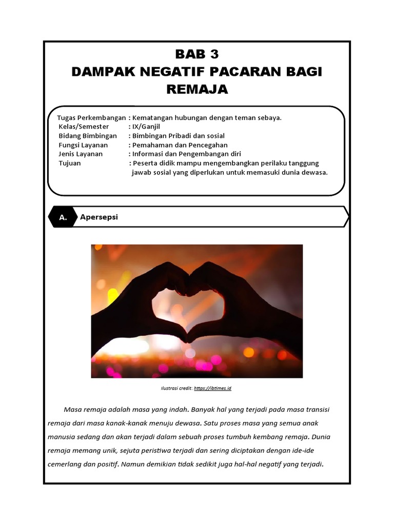 Bab 3 - Modul BK 9 - Dampak Negatif Pacaran Bagi Remaja | PDF