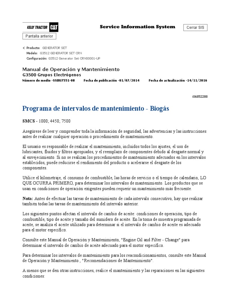 Programa de Intervalo Motor Biogas | PDF | Generador eléctrico | Propulsión