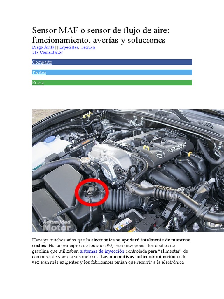 Sensor MAF o Sensor de Flujo de Aire | PDF | Tecnología e ingeniería