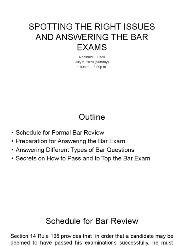 Spotting The Right Issues and Answering The Bar Exams | PDF | Taxes | Tax Deduction