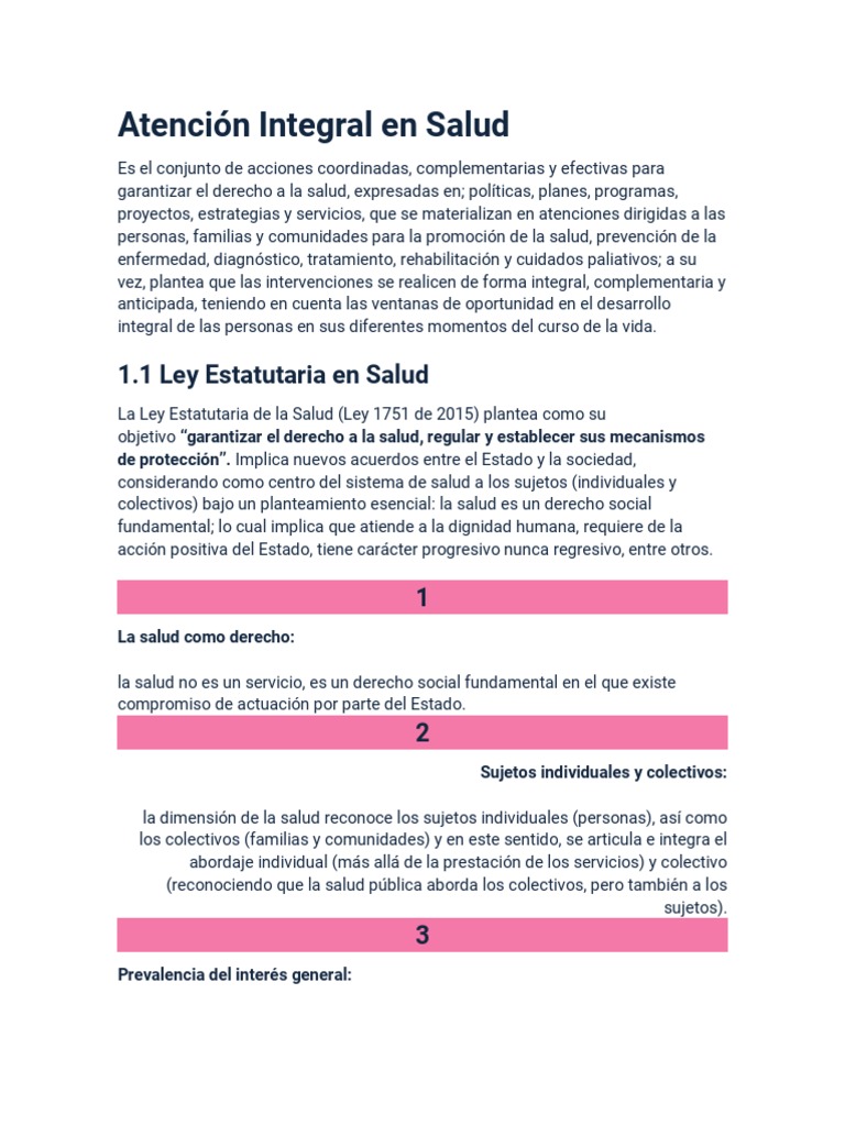 Atención Integral en Salud | PDF