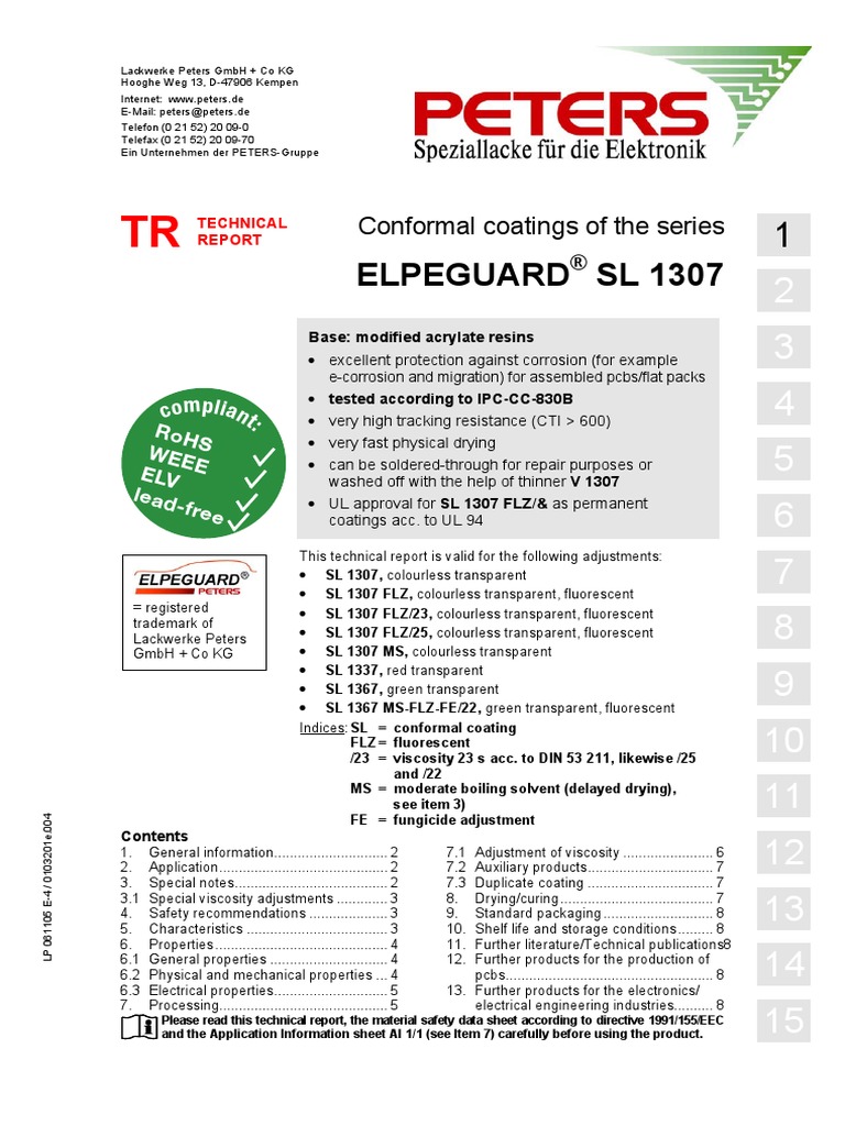 Elpeguard SL 1307 Datasheet | PDF